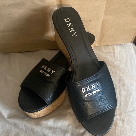 Dkny | Shoes | Dkny Black Faux Snake Skin Mule | Poshmark